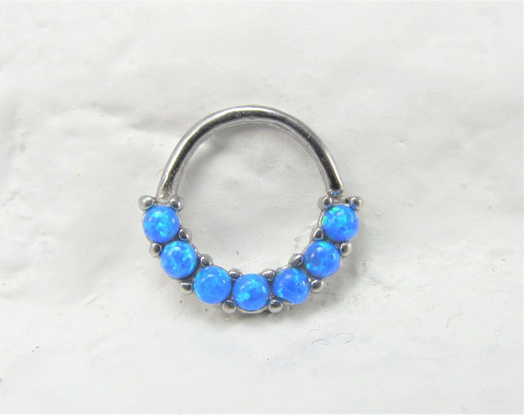 Blue Opals,daith ,septum Piercing Bendable Hoop Ring..18g OR 16g..8mm ...