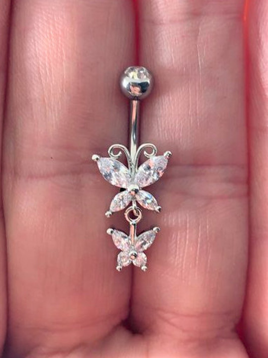 Butterfly Dangly Belly Button Navel Ring..14g..9mm - Etsy