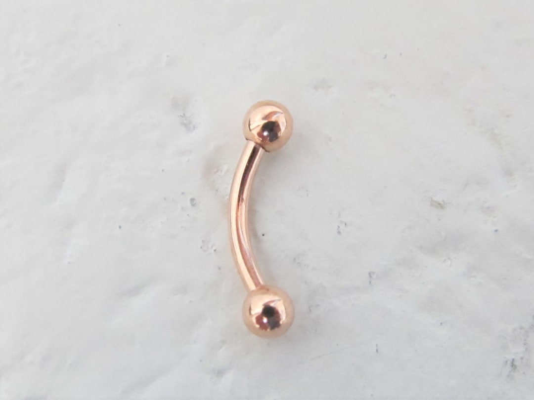 14k Solid Rose Gold Rook Piercing,daith Piercing,eywbrow Piercing ...