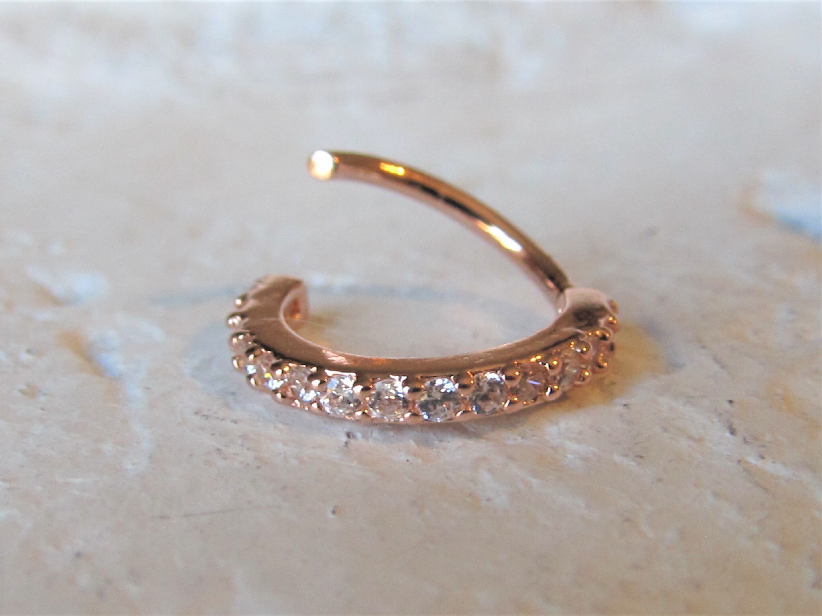 Rose Gold Plated Helix,cartilage Eternity Bendable Hoop Ring..18g..5/16 ...