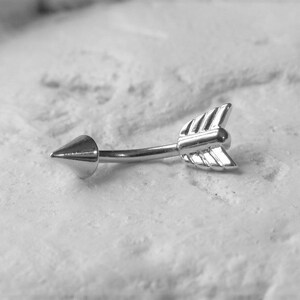 Rook Piercing Arrow Curved Barbell..16g..8mm - Etsy