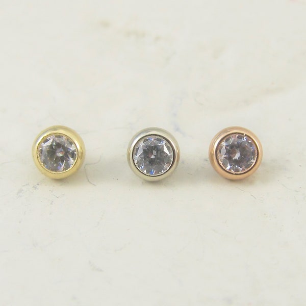 14k Solid Gold Dermal Top - Etsy Ireland