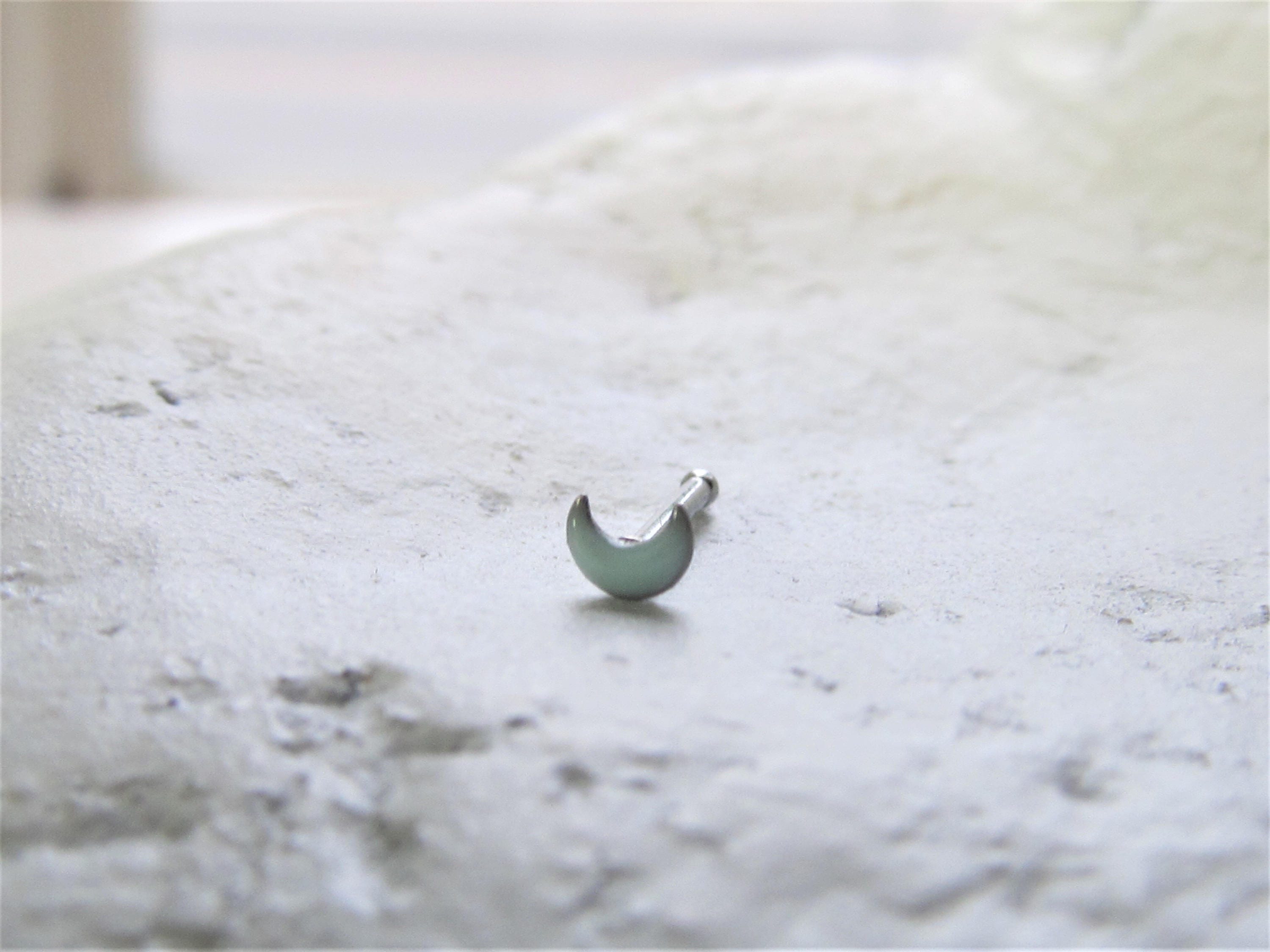 Glow in the Dark Moon Nose Ring Stud..20g - Etsy