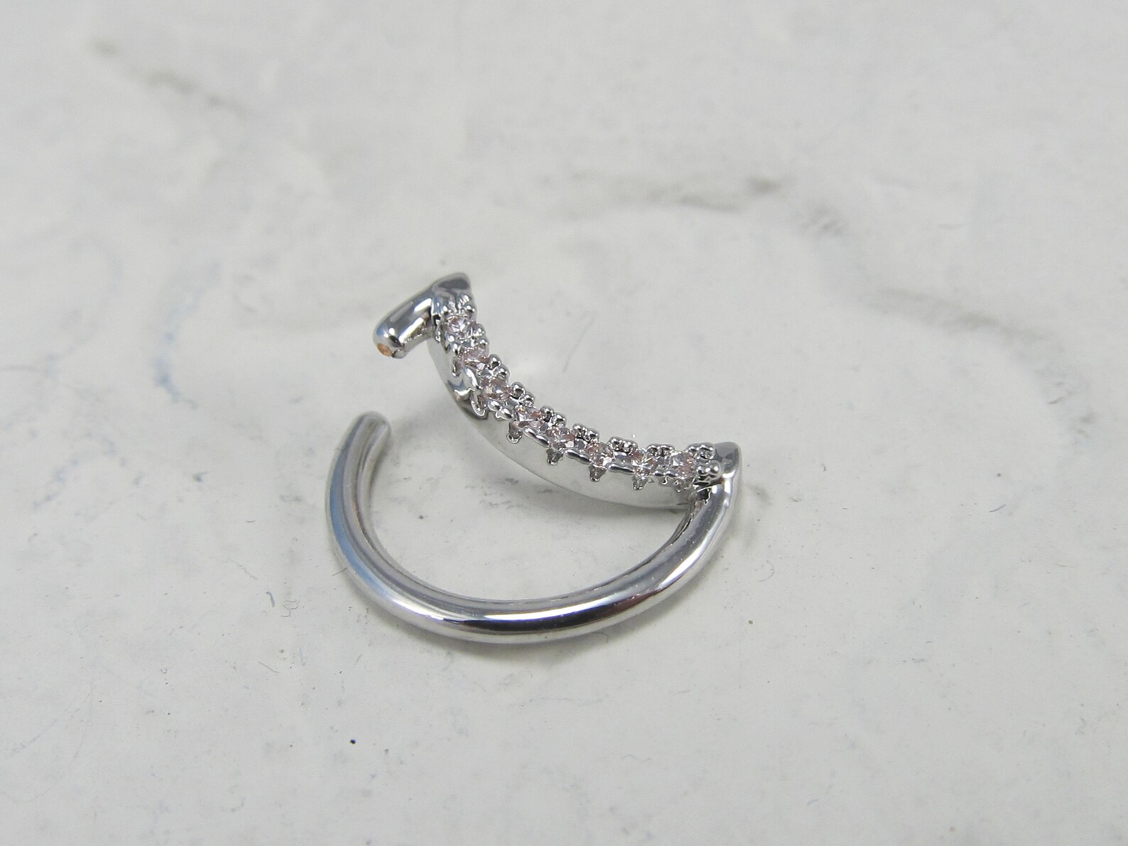 Moon Cz's Daith Piercing Bendable Ring..18g..or..16g..7mm by 11mm - Etsy