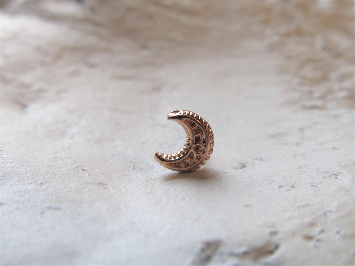 Rose Gold Filigree Moon Nose Ring Stud..20g..straight or L-shape - Etsy