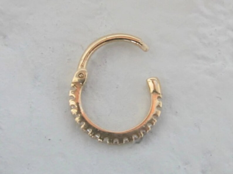 14k Gold Diamonds Conch Piercing Eternity Clicker - Etsy