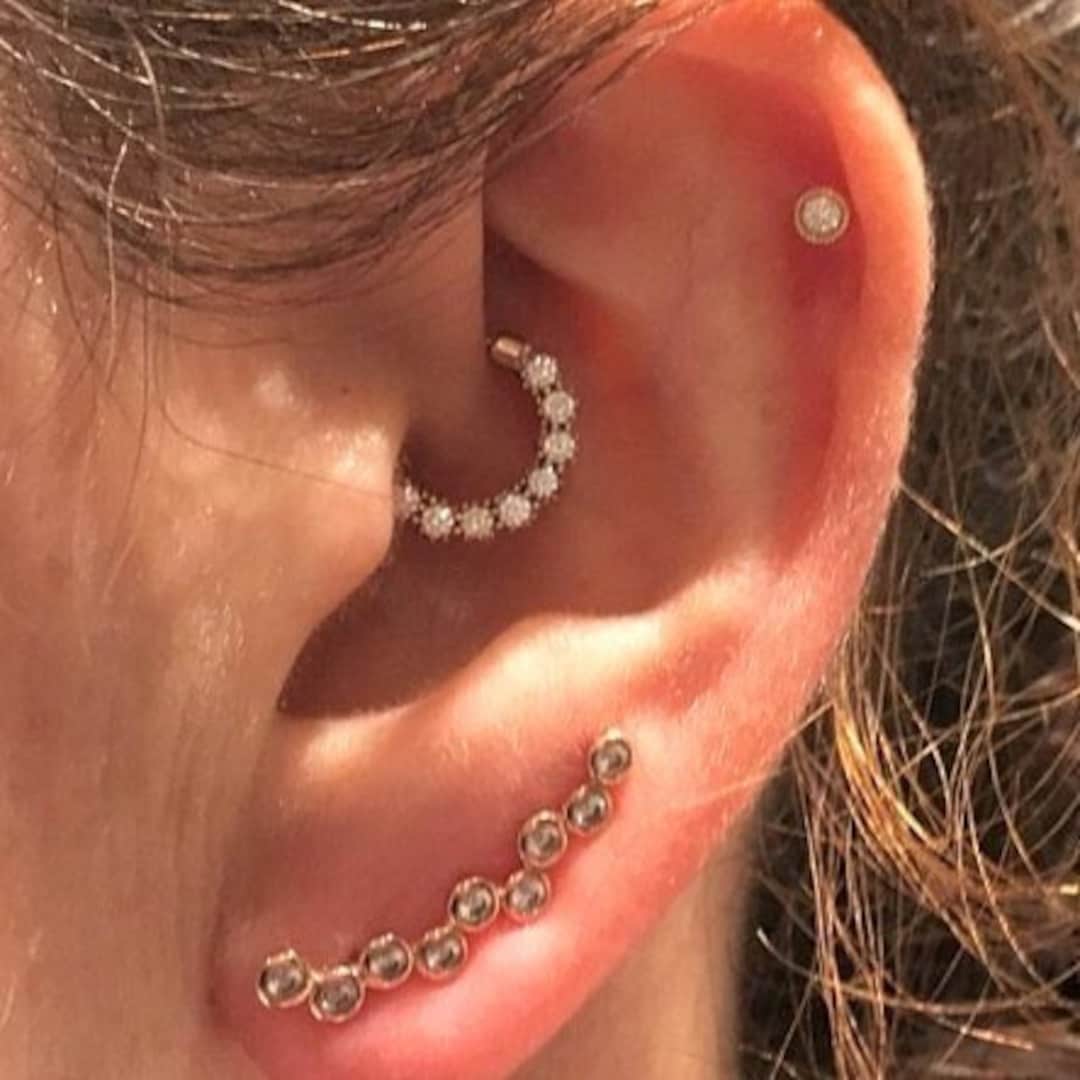 14k Solid Gold Daith Piercing,septum,crown Clicker..16g..8mm - Etsy