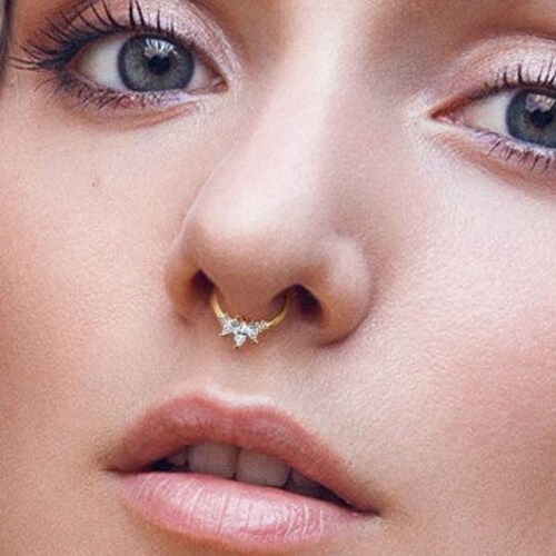 14k Solid Gold Septum Clicker Ringmultiball..16g..8mm Inside - Etsy