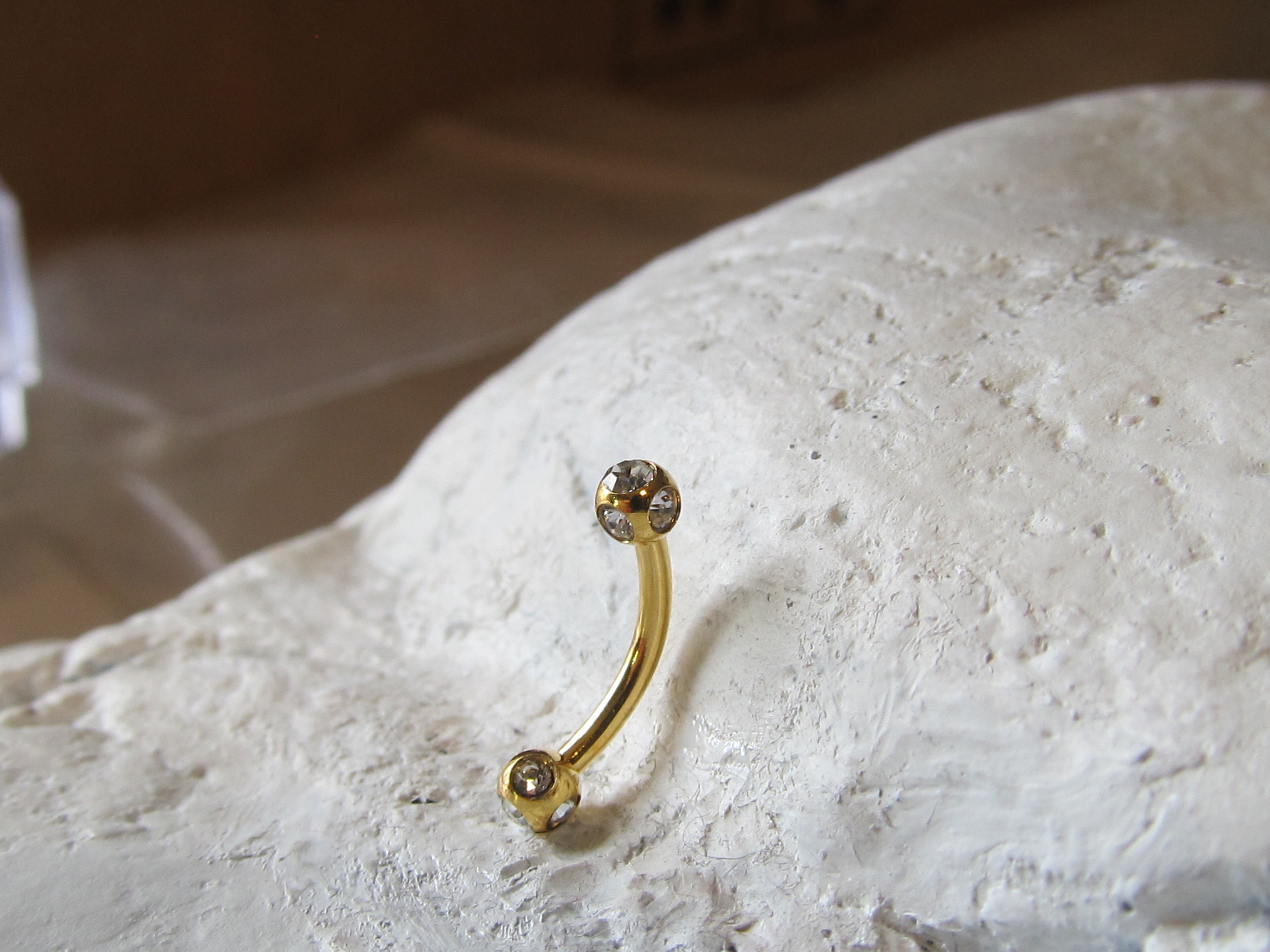 Gold Daith Piercing Multistone Surgical Steel Curved - Etsy