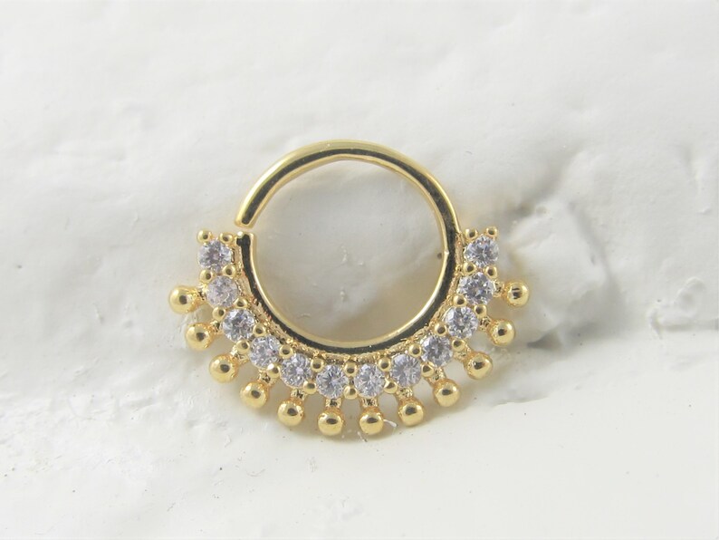 Gold Plated Daith PiercingSeptum Cz Multiball..Bendable | Etsy