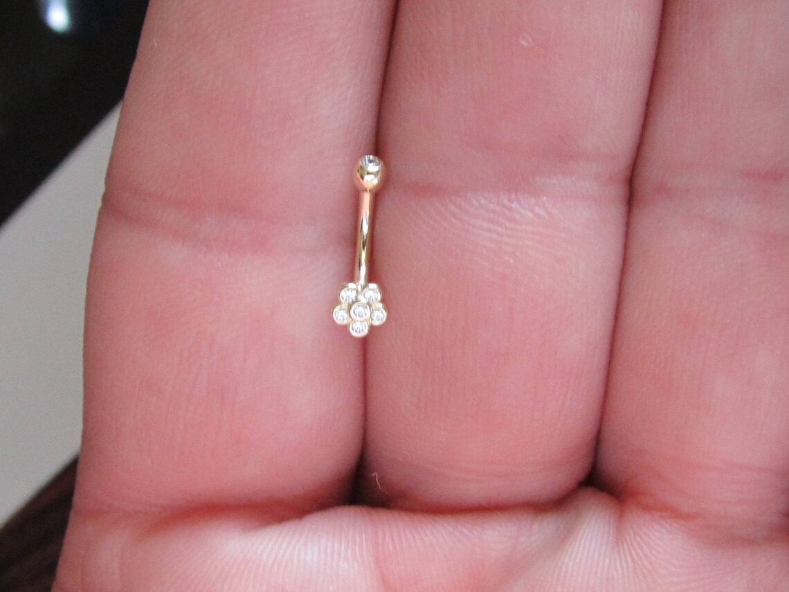 14k Solid Gold Flower16g Rook Piercingdaithcartilage - Etsy