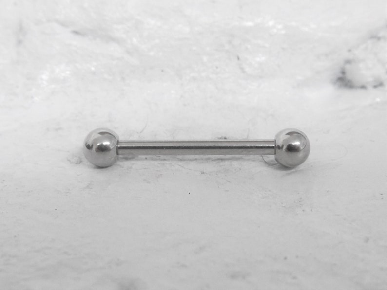 14k Solid White Gold Nipple Piercing Barbell..internally Threaded..14g ...