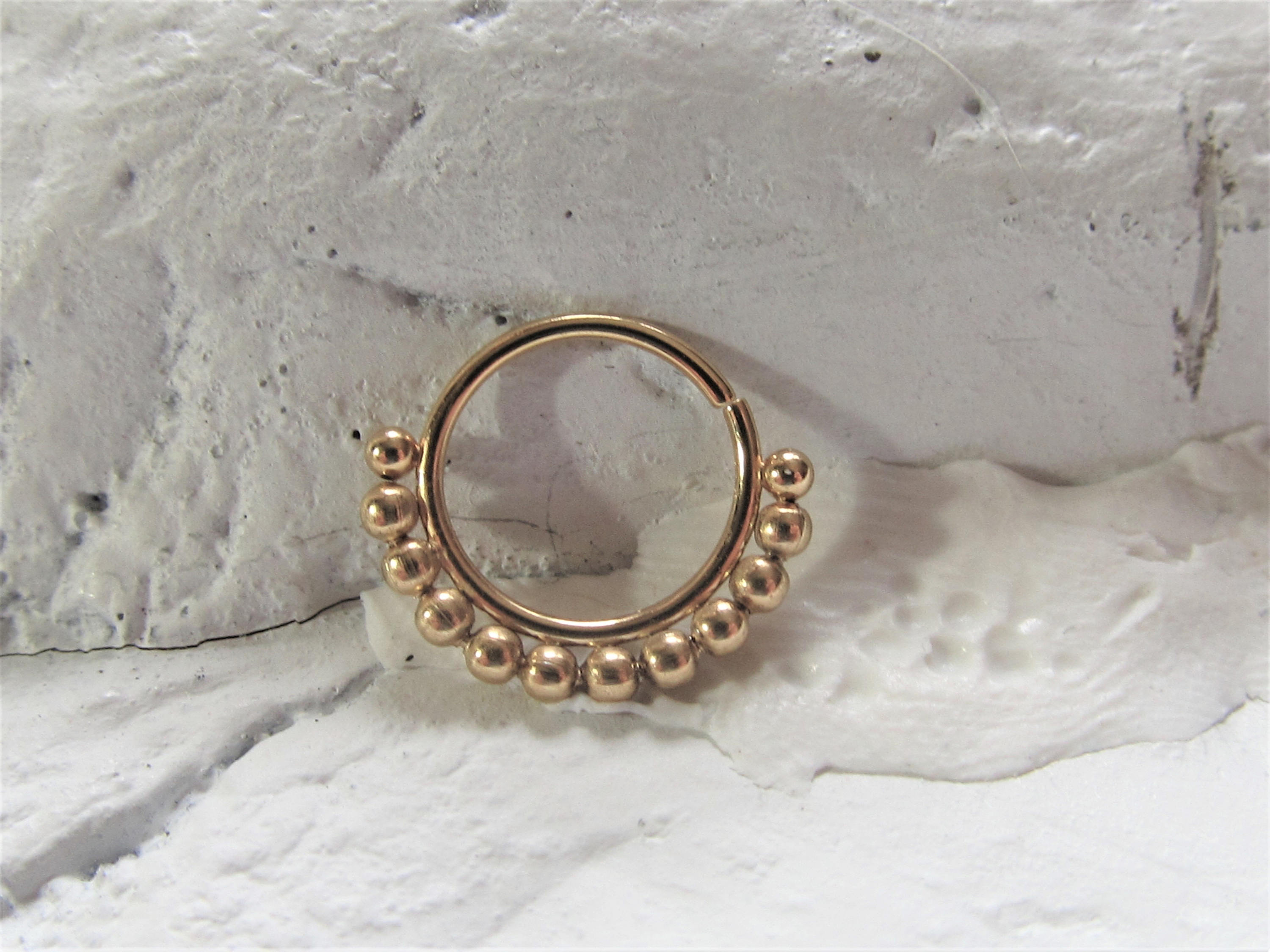 Golden Daithseptum Surgical Steel Ring..20g..8mm | Etsy