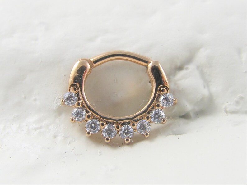 Rose Gold Daith Piercing,septum Piercing Surgial Steel Clicker Hoop ...