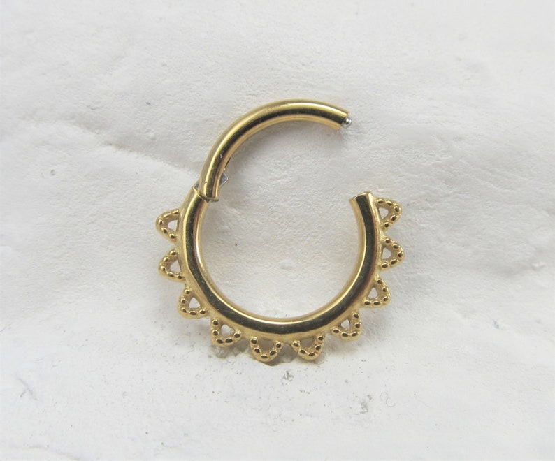 Gold Septum Delicate Hinged Clicker Ring..16g..8mm..surgical Steel.. - Etsy