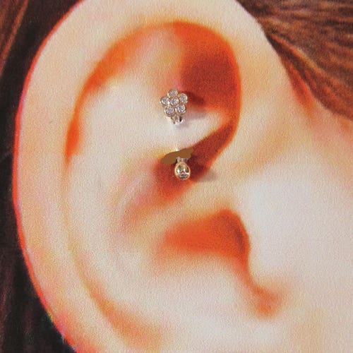 14k Solid Rose Gold Rook Piercingdaith Piercingeywbrow - Etsy