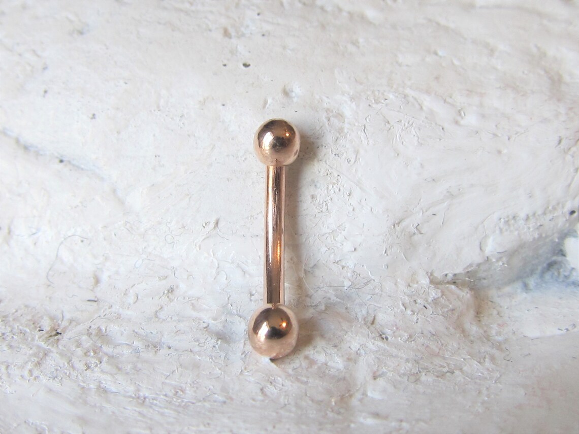 14k Solid Rose Gold Rook Piercingdaith Piercing Curved | Etsy