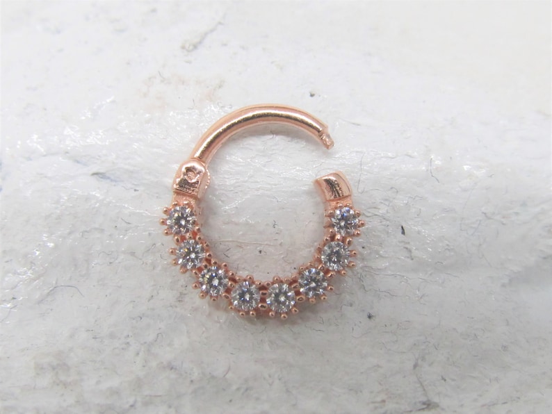 14k Solid Rose Gold Daith Piercing Clicker,septum Clicker,crown Set ...