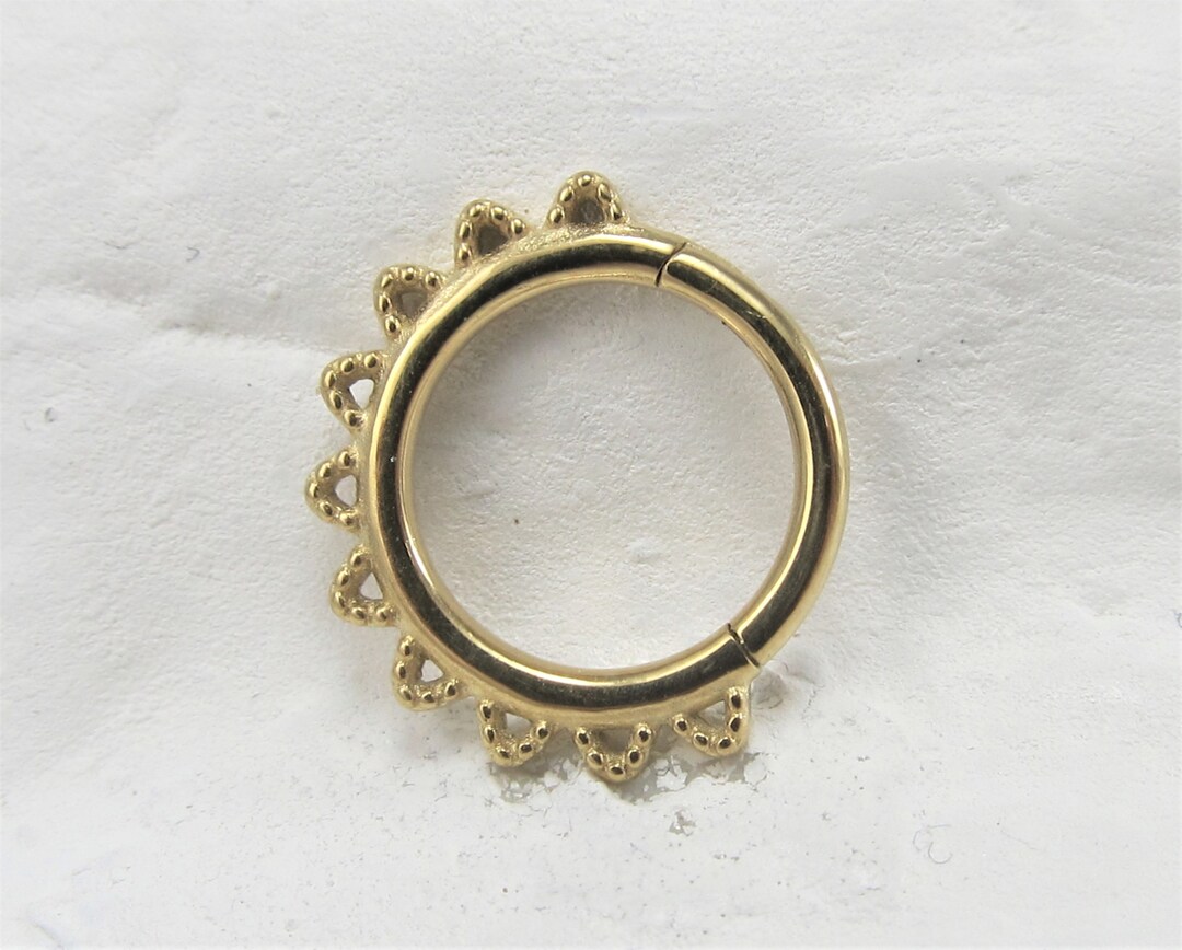 Gold Daith Delicate Hinged Clicker Ring..16g..8mm..surgical Steel ...