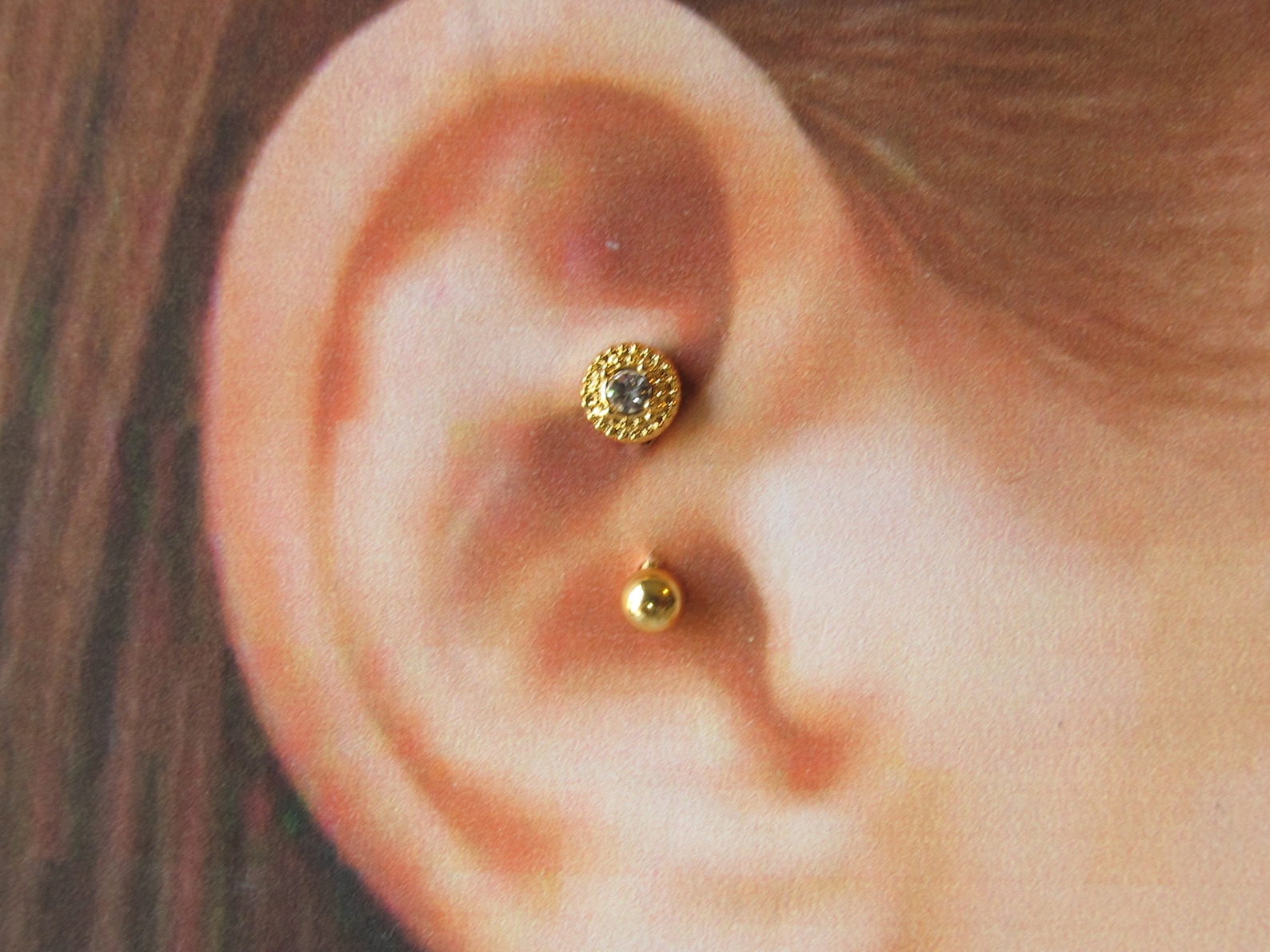 Golden Daith Piercing Surgical Steel Curved Barbell..16g..8mm | Etsy