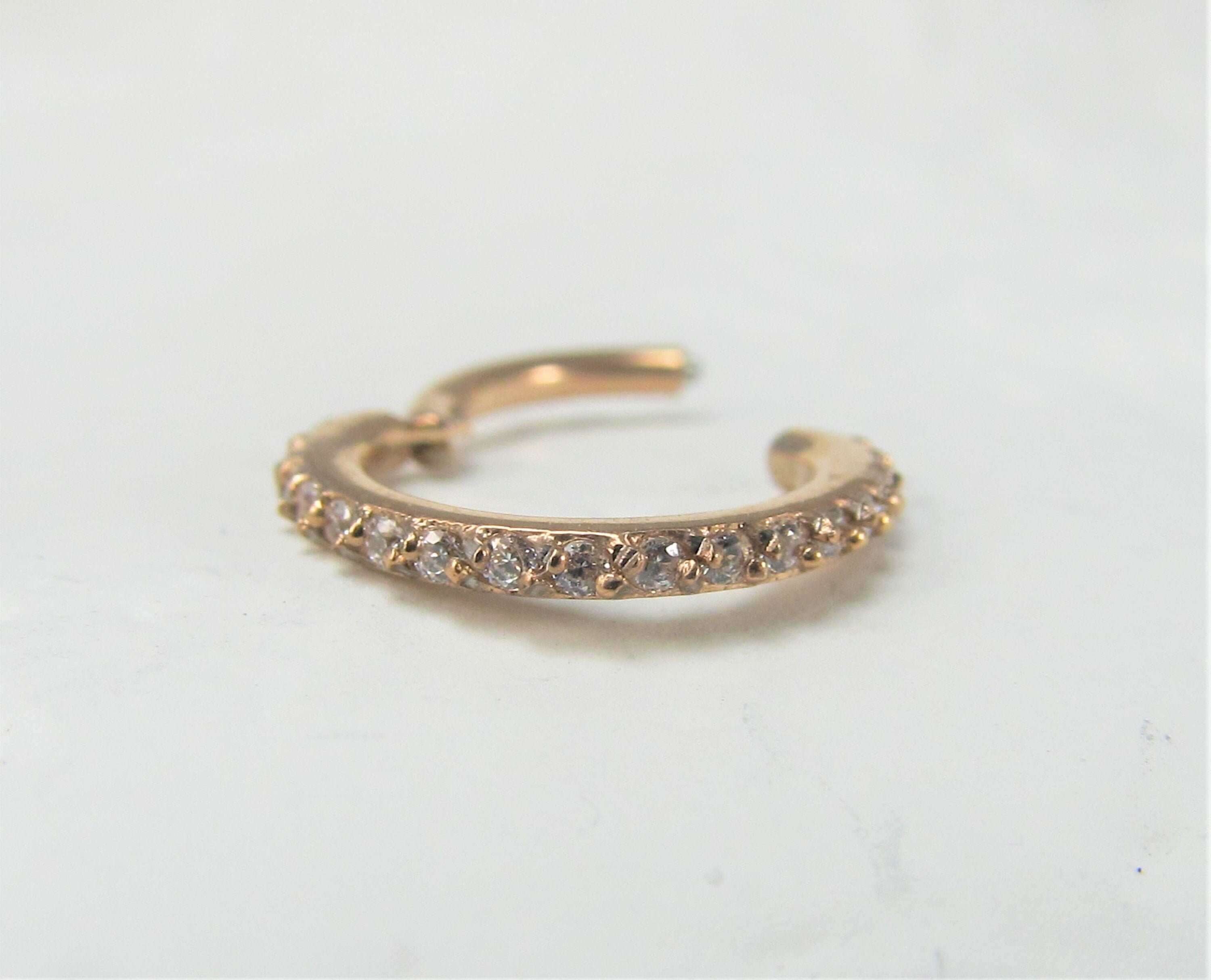 Rose Gold Helix Clicker,surgical Steel Multistone..16g..8mm - Etsy