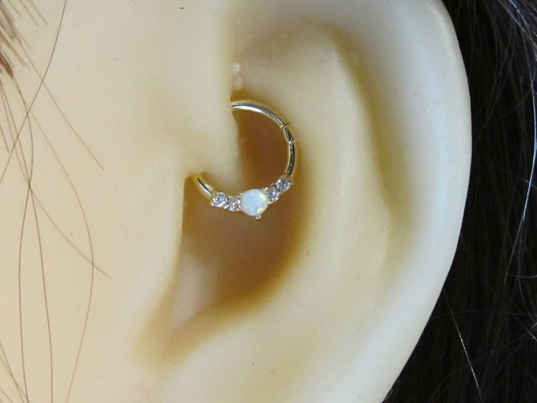 14k Solid Gold Daith,helix,septum,tragus,cartilage, Clicker Ring With ...
