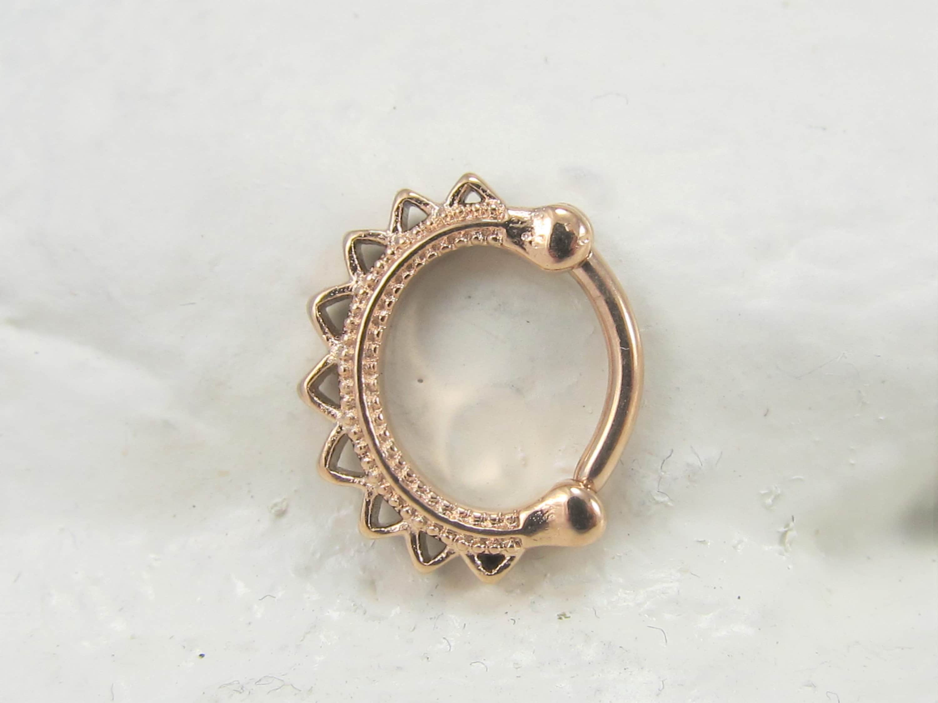 Rose Gold Daith Piercing,septum Piercing Surgical Steel Clicker Ring ...