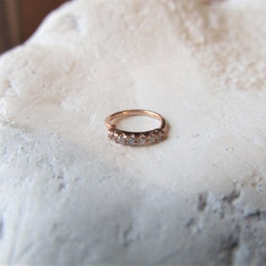 14k Solid Rose Gold Forward Helix Piercing Multistone Bendable Seamless ...