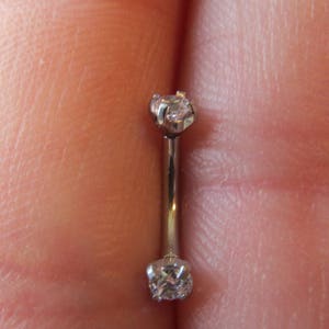 Daith Piercing, Curved Internally Threaded Surgical Steel Barbell..16g ...