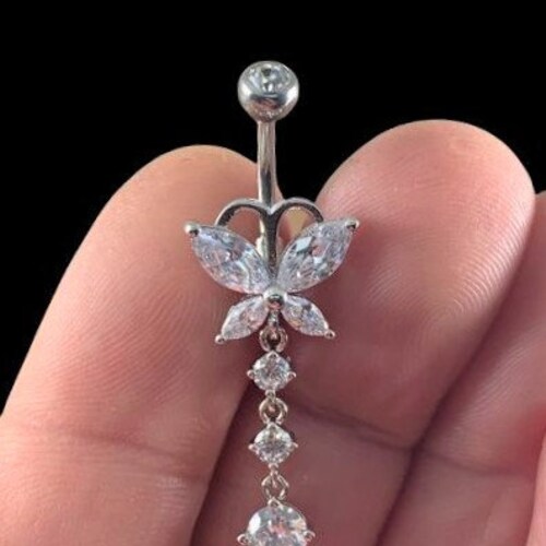 Butterfly Dangly Belly Button Navel Ring..14g..9mm - Etsy