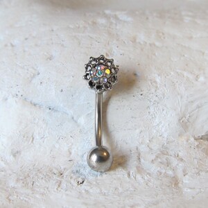 Daith Piercing Multistone Surgical Steel Curved Barbell...16g..8mm - Etsy