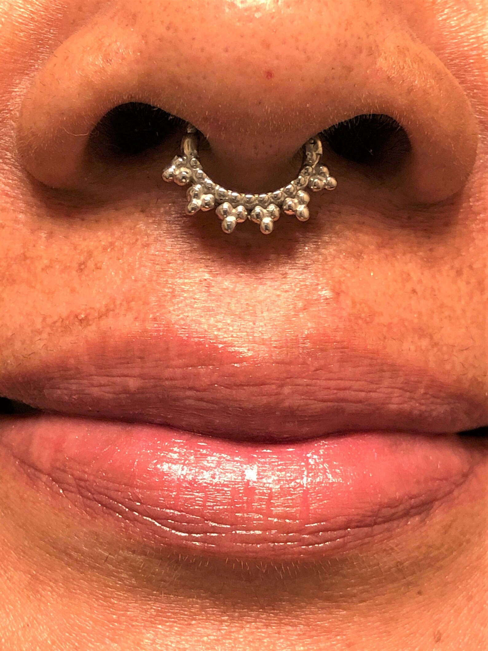 14k Solid White Gold Septum Multiball Clicker Ring..16g..8mm Inside ...