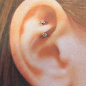Titanium Implant Grade Rook Piercing Double Jeweled..internally ...