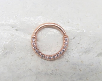 14k Solid Rose Gold Septum Eternity Bendable Ring..16g..8mm - Etsy