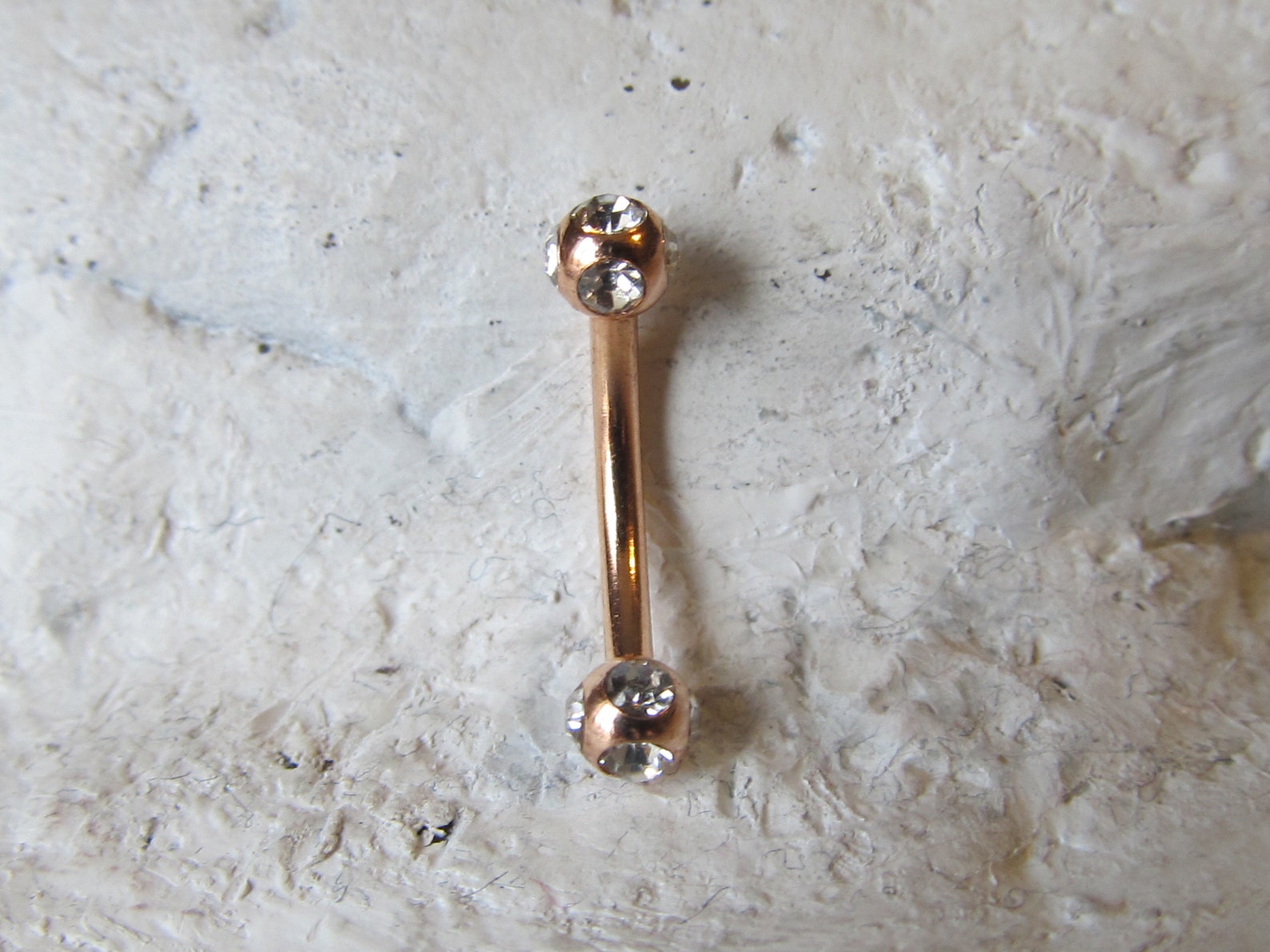 Rose Gold Rook Piercing Multistone Surgical Steel Curved | Etsy