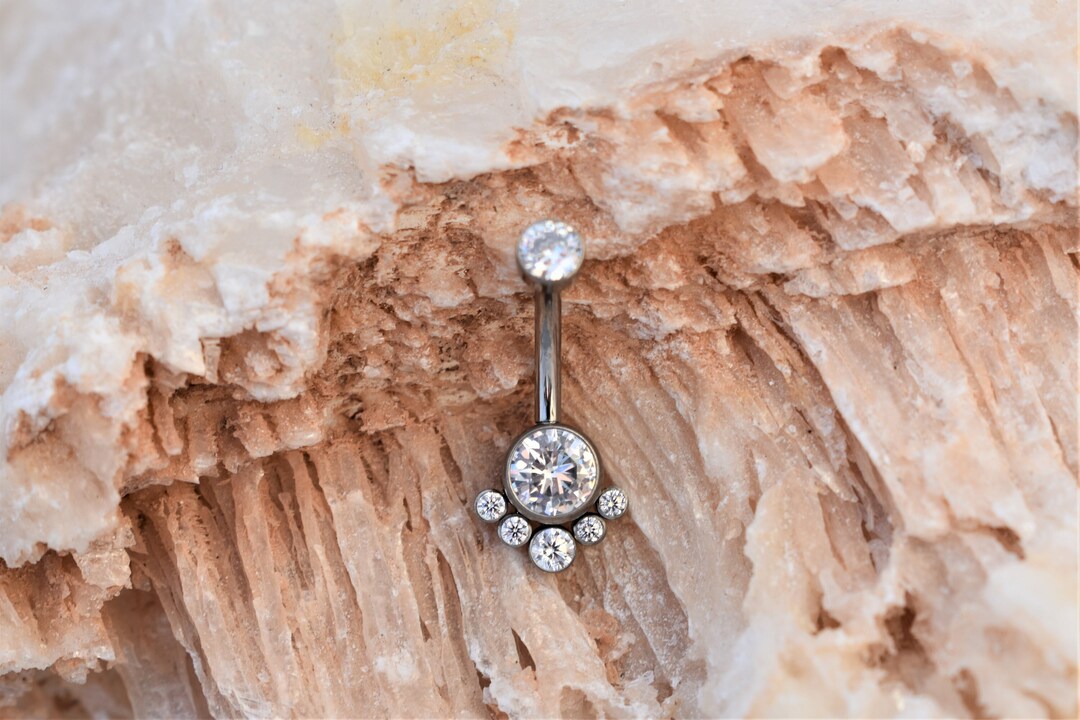 Titanium Multistone Implant Grade Belly Button Ring..14g..11mm - Etsy