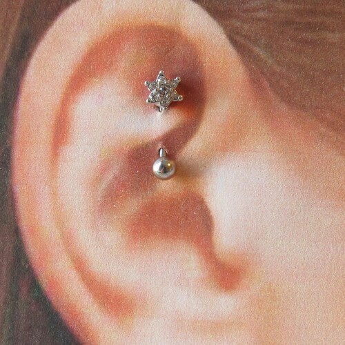 Golden Rook Piercing 3mm Heart 16g Curved Barbell..8mm | Etsy