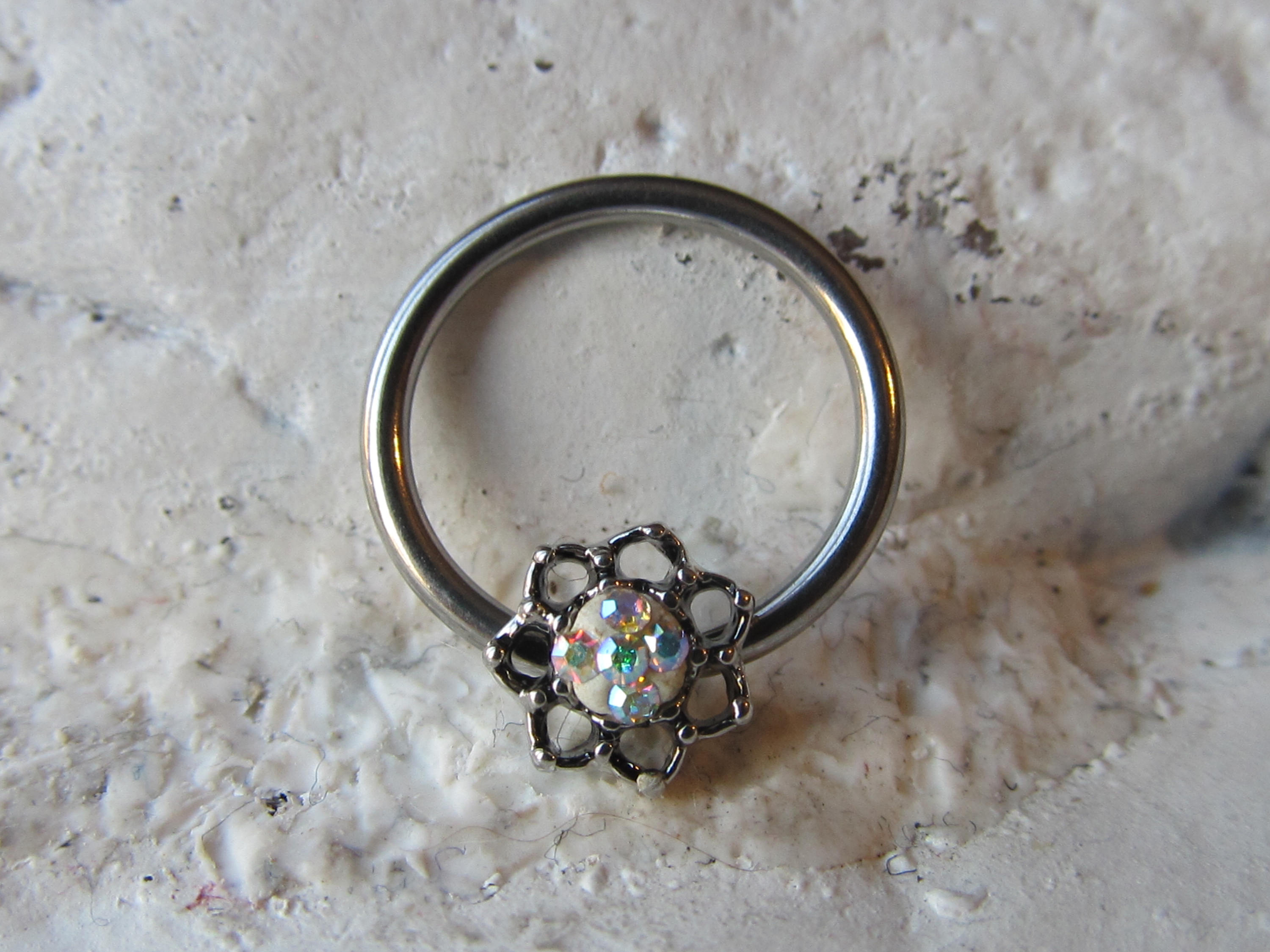 Conch Piercing Sprinkle Dot Surgical Steel Filigree Ring..16g..10 or ...