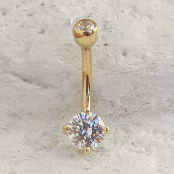 14k Gold Navel Ring - Etsy