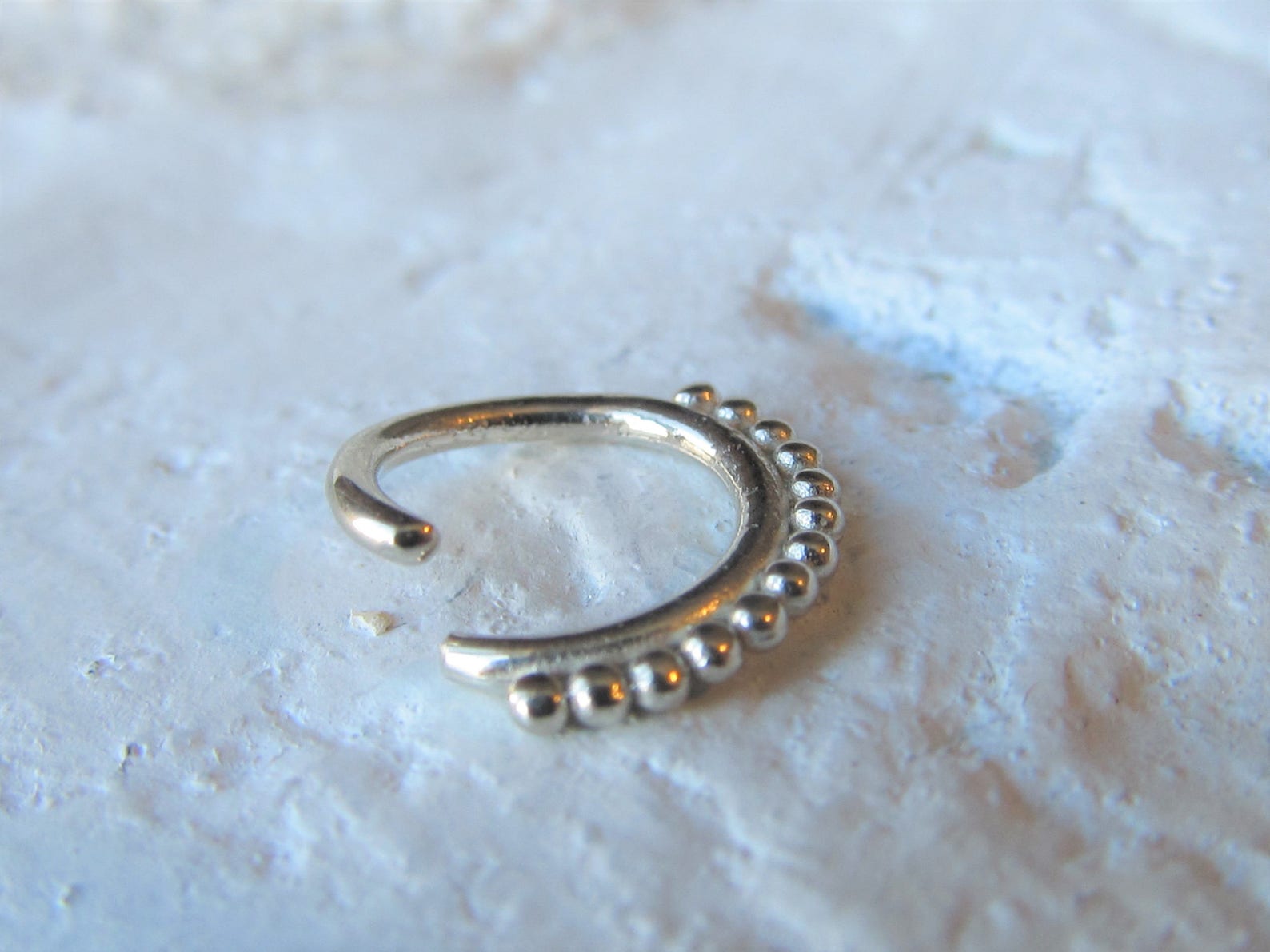 14k Solid White Gold Septum Multiball Nickel Free Bendable | Etsy