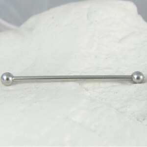 14k Solid White Gold Industrial Barbell..14g..32mm or 35mm,38mm - Etsy
