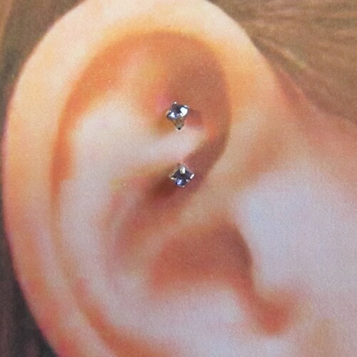 Purple Cz's Daith Piercing Curved Barbell.internally - Etsy