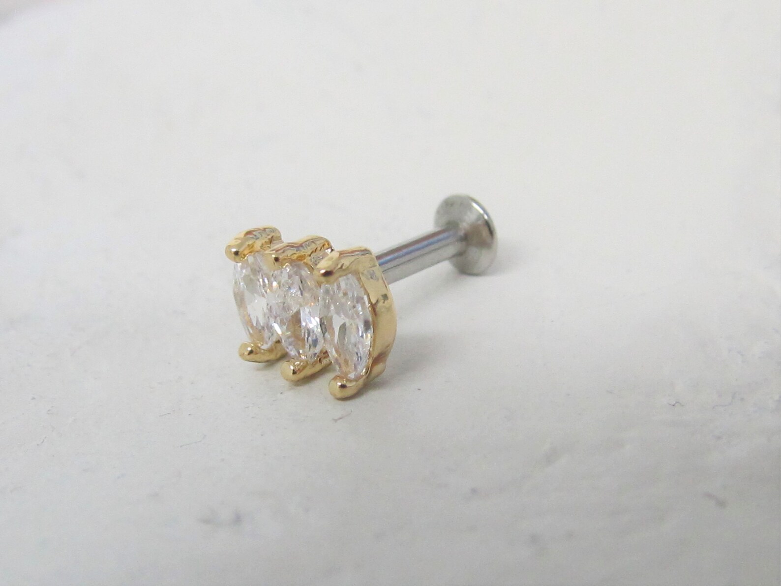 Gold Plated Forward Helix Surgical Labret Barbell..internally - Etsy