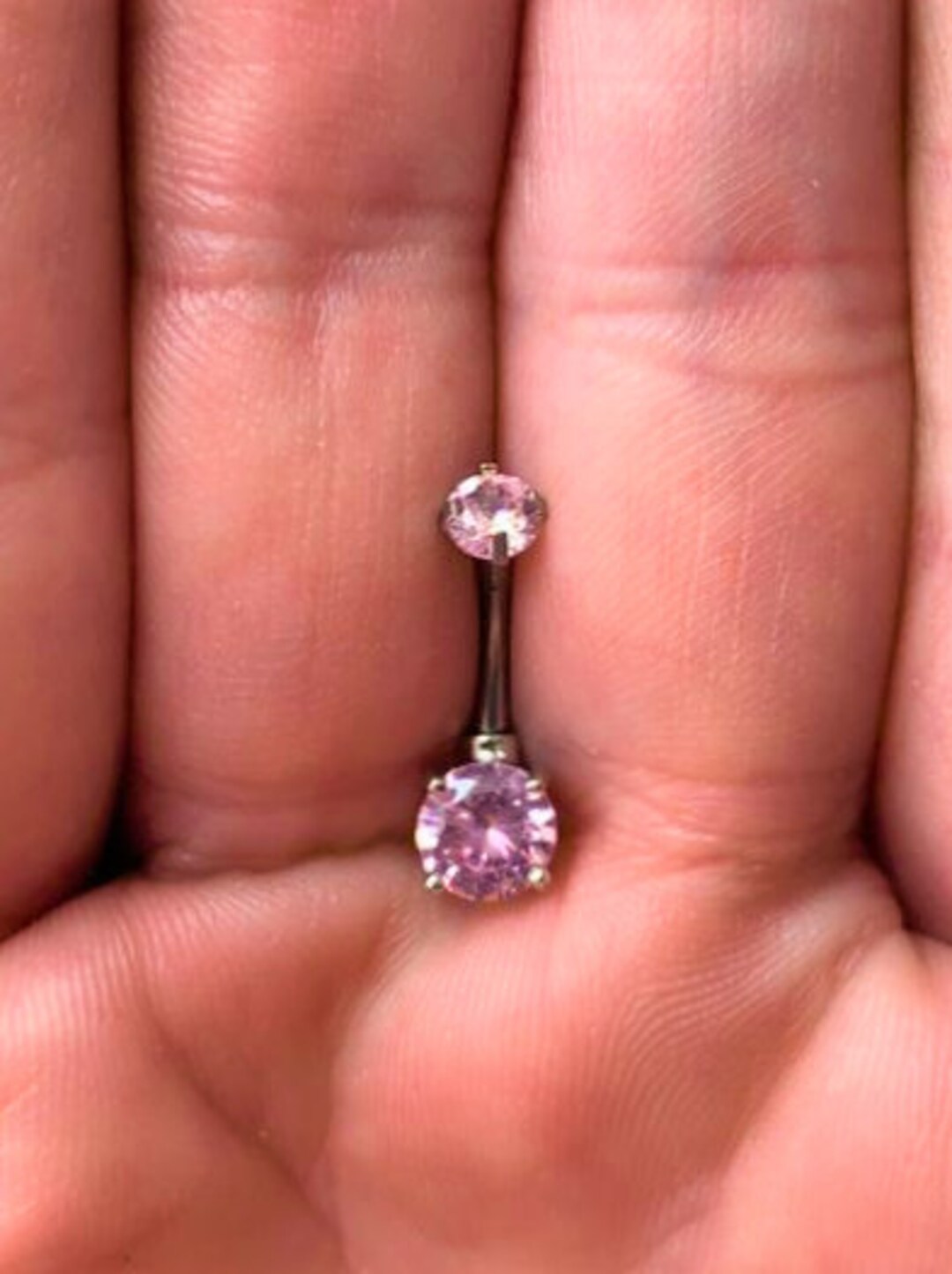 Pink Internally Threaded Belly Button Ring..surgical Steel..14g 7/16 ...