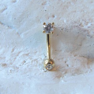 Golden Rook Piercing Round Cz Double Jeweled Curved - Etsy