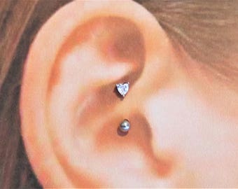 Daith Piercing Starsurgical Steel Barbell..16g..8mm | Etsy