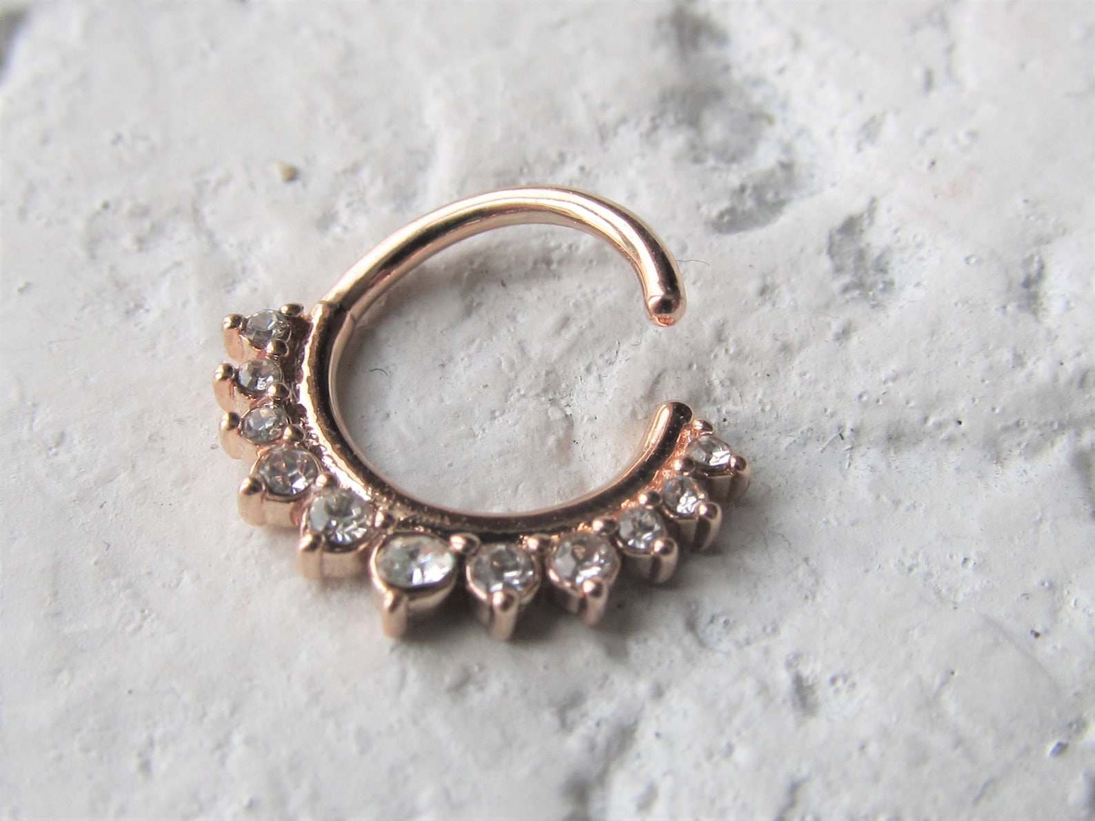 Rose Gold Plated Daith Piercing Bendable Ring..16g..9mm Inside - Etsy