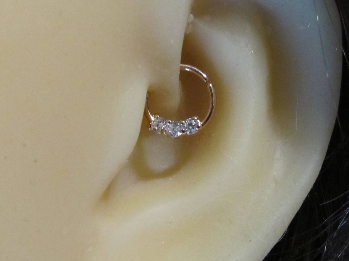 Rose Gold Surgical Steel Daith Piercing Ring With | Etsy