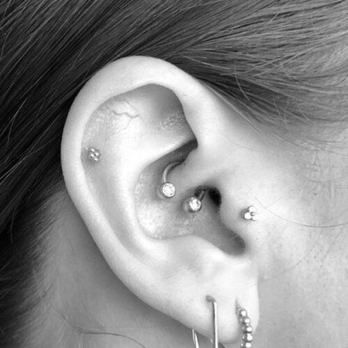 Daith Piercingsurgical Steel Front Facing Cz's Circular - Etsy