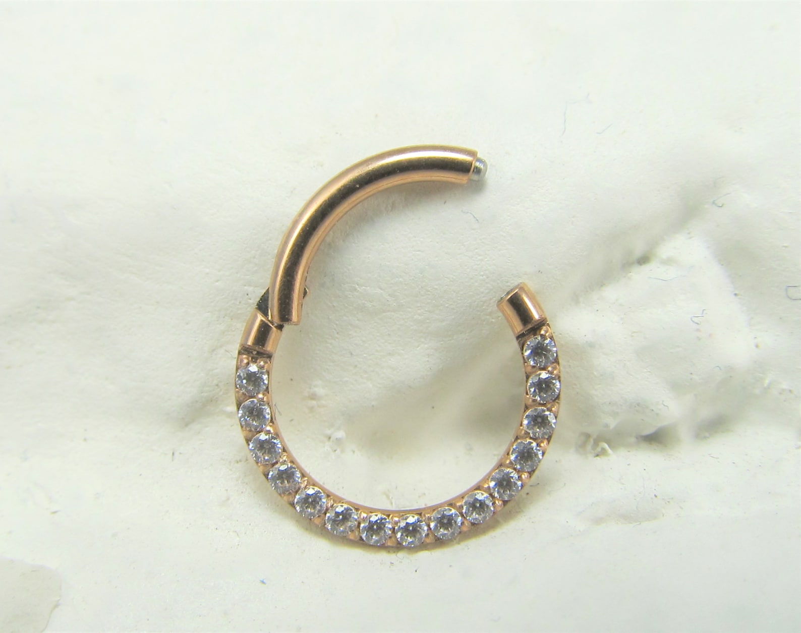 Septum de oro rosa Daith Piercing Surgical Steel Hinged - Etsy España